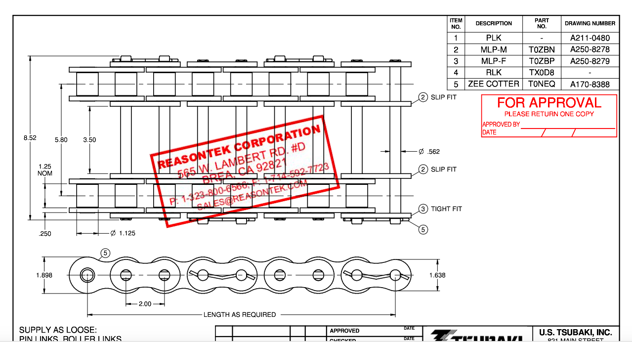 Coiled Tubing Injector Chains